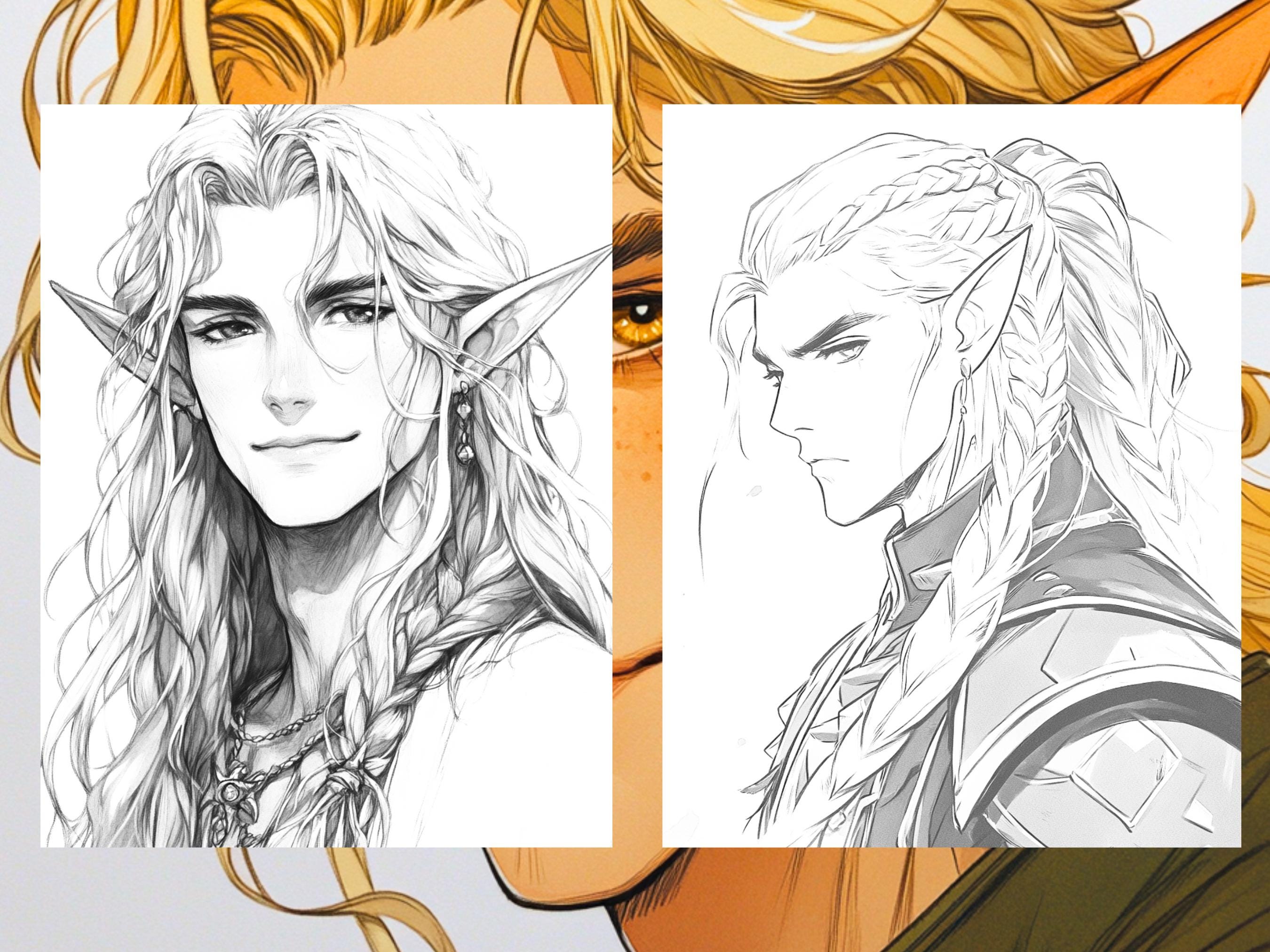 50 Fantasy Anime Elf Coloring Pages - Adult and Kids Coloring Book ...
