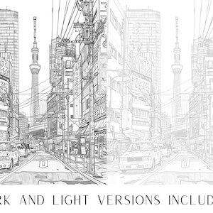 25 Tokyo City Coloring Pages - Adult and Kids Coloring Book, Realism ...