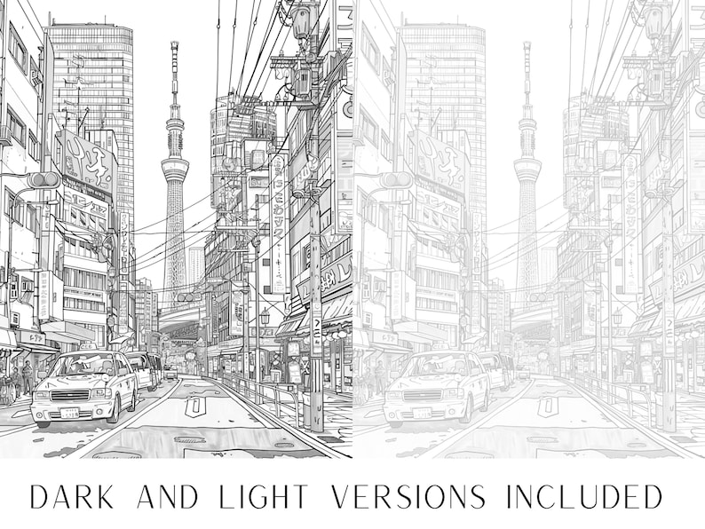 25 Tokyo City Coloring Pages - Adult and Kids Coloring Book, Realism ...