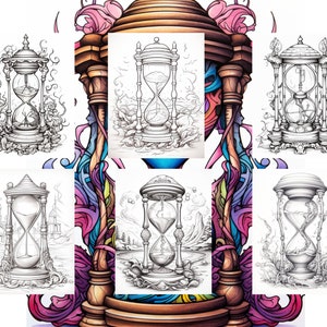 100 Magical Hourglass Coloring Pages - Adults and Kids Coloring Book ...