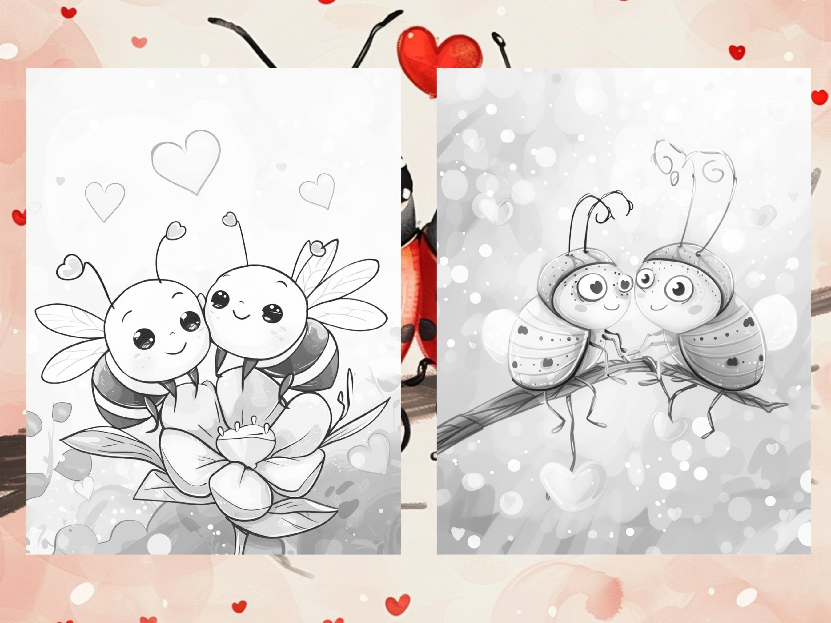 25 Cute Love Bug Coloring Pages - Adults and Kids Coloring Book ...