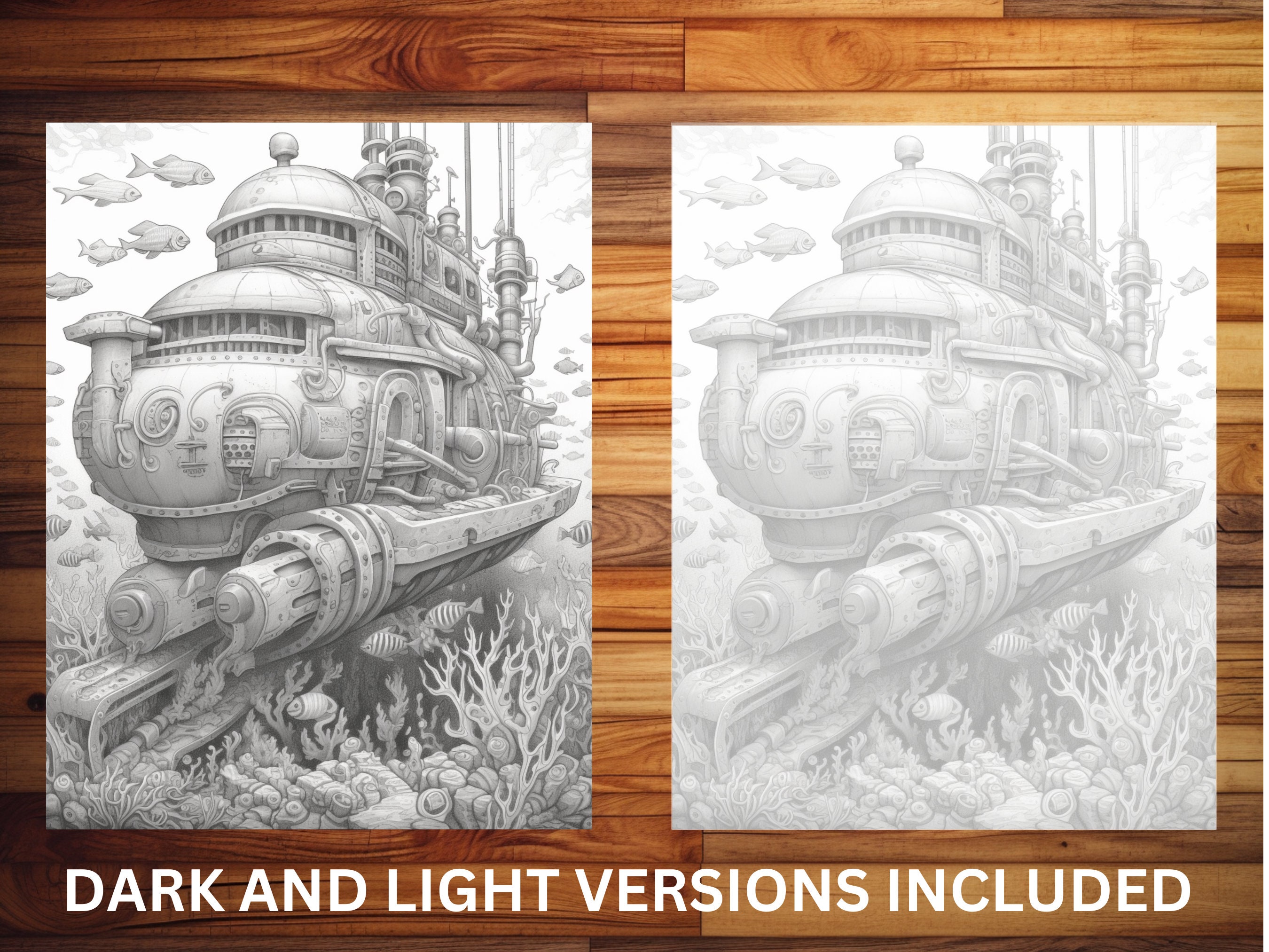 25 Underwater Vessel Coloring Pages Kids and Adults Coloring Book ...