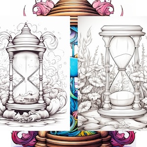 100 Magical Hourglass Coloring Pages - Adults and Kids Coloring Book ...