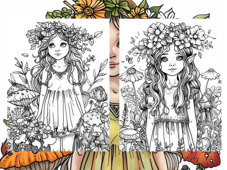 50 Little Fey Girl Coloring Pages - Adult and Kids Coloring Book ...