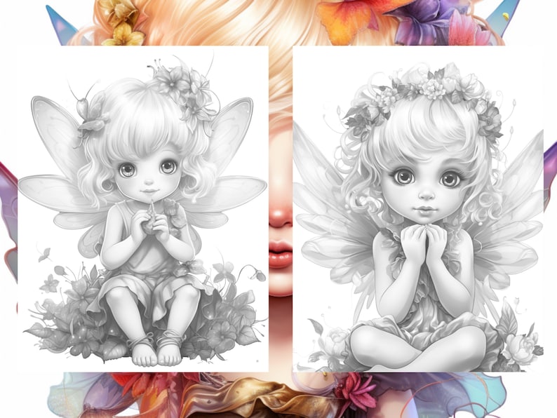 25 Adorable Baby Fairy Coloring Pages Adult and Kids Coloring Book ...