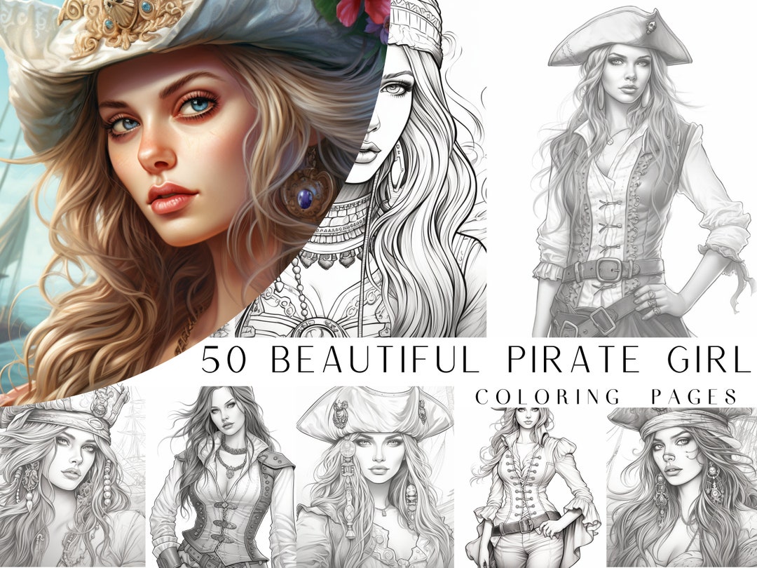 50 Beautiful Pirate Girl Coloring Pages - Adult Coloring Pages ...
