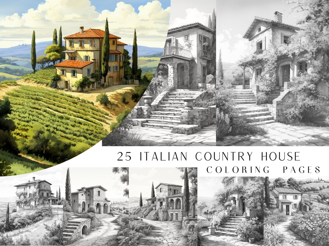 25 Italian Country House Coloring Pages - Adult and Kids Coloring Book ...