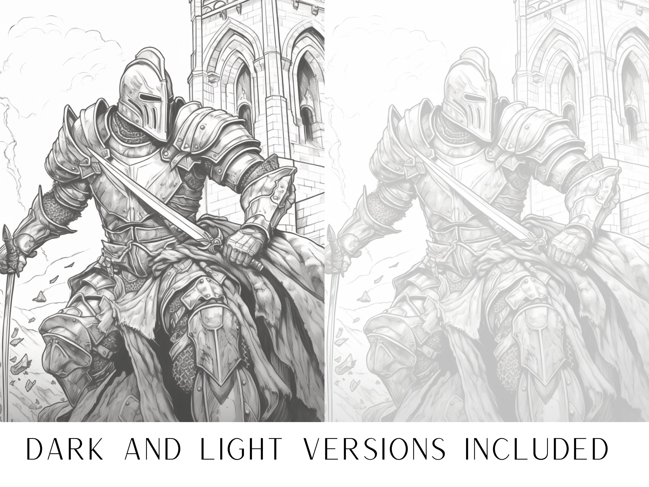 25 Fantasy Knight Coloring Pages - Kids and Adults Coloring Book ...