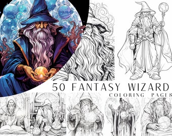 50 Magical Spellbook Coloring Pages Adult and Kids Coloring Book ...