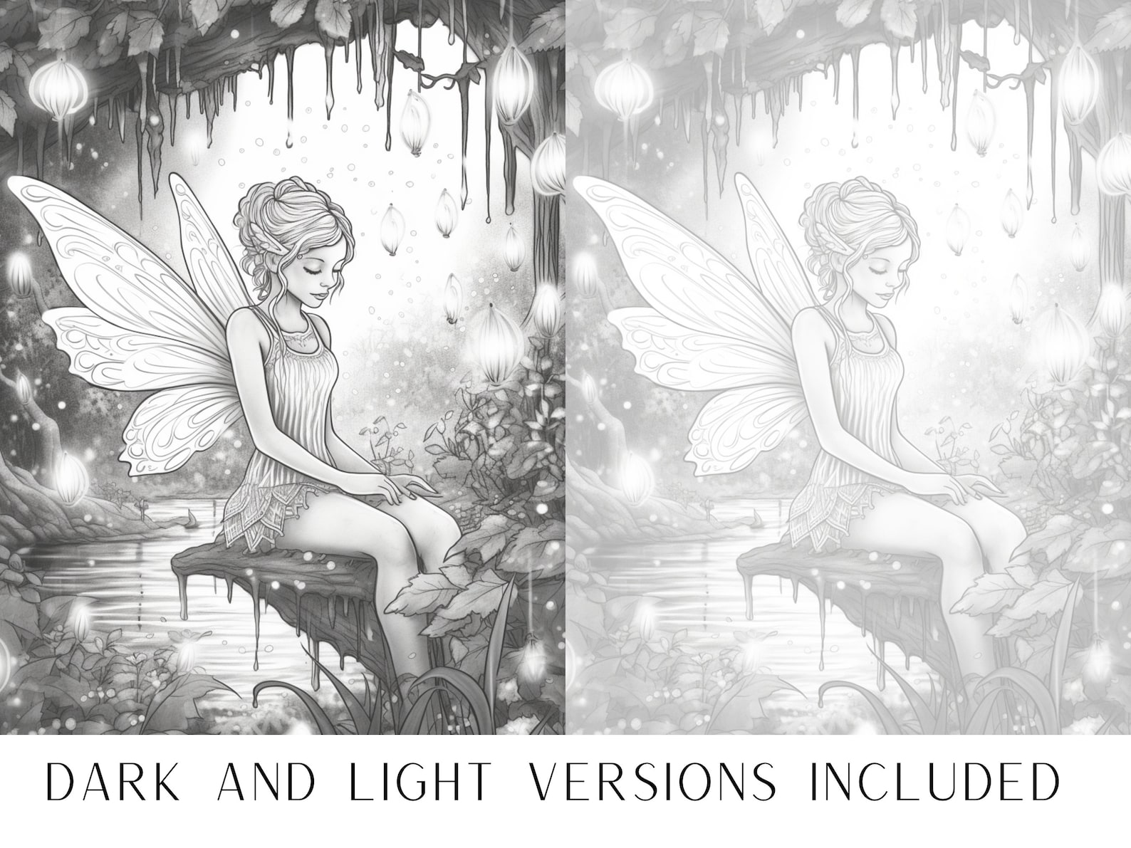 25 Enchanted Forest Fairy Coloring Pages Adult and Kids - Etsy