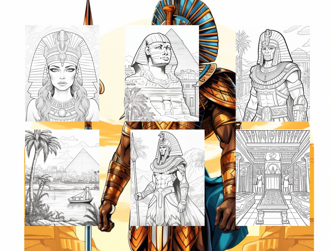 50 Ancient Egypt Coloring Pages - Adult and Kids Coloring Book, History ...