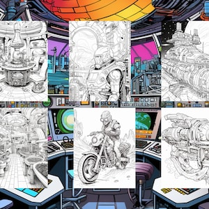 100 Sci-fi Theme Coloring Pages - Kids and Adult Coloring Book ...