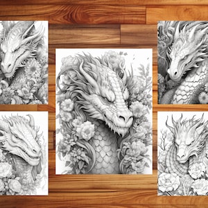 25 Flower Dragon Coloring Pages - Adults and Kids Coloring Book ...