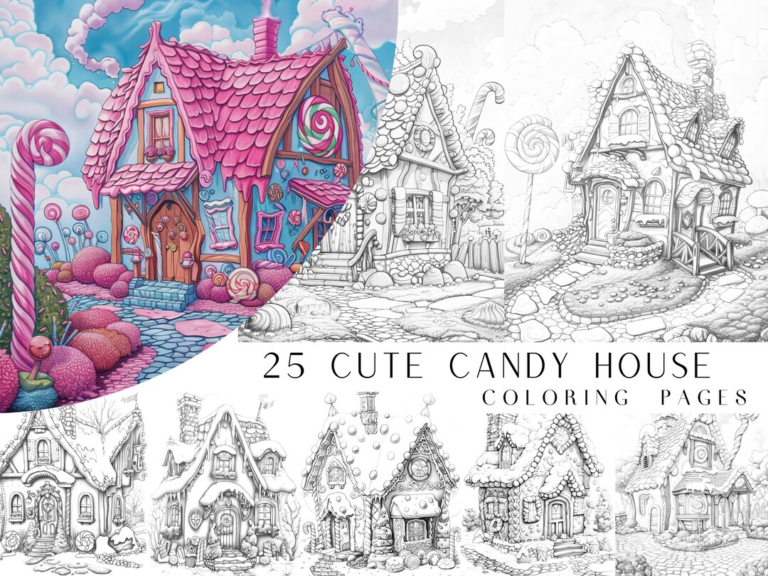 25 Cute Candy House Coloring Pages - Adult and Kids Coloring Book ...