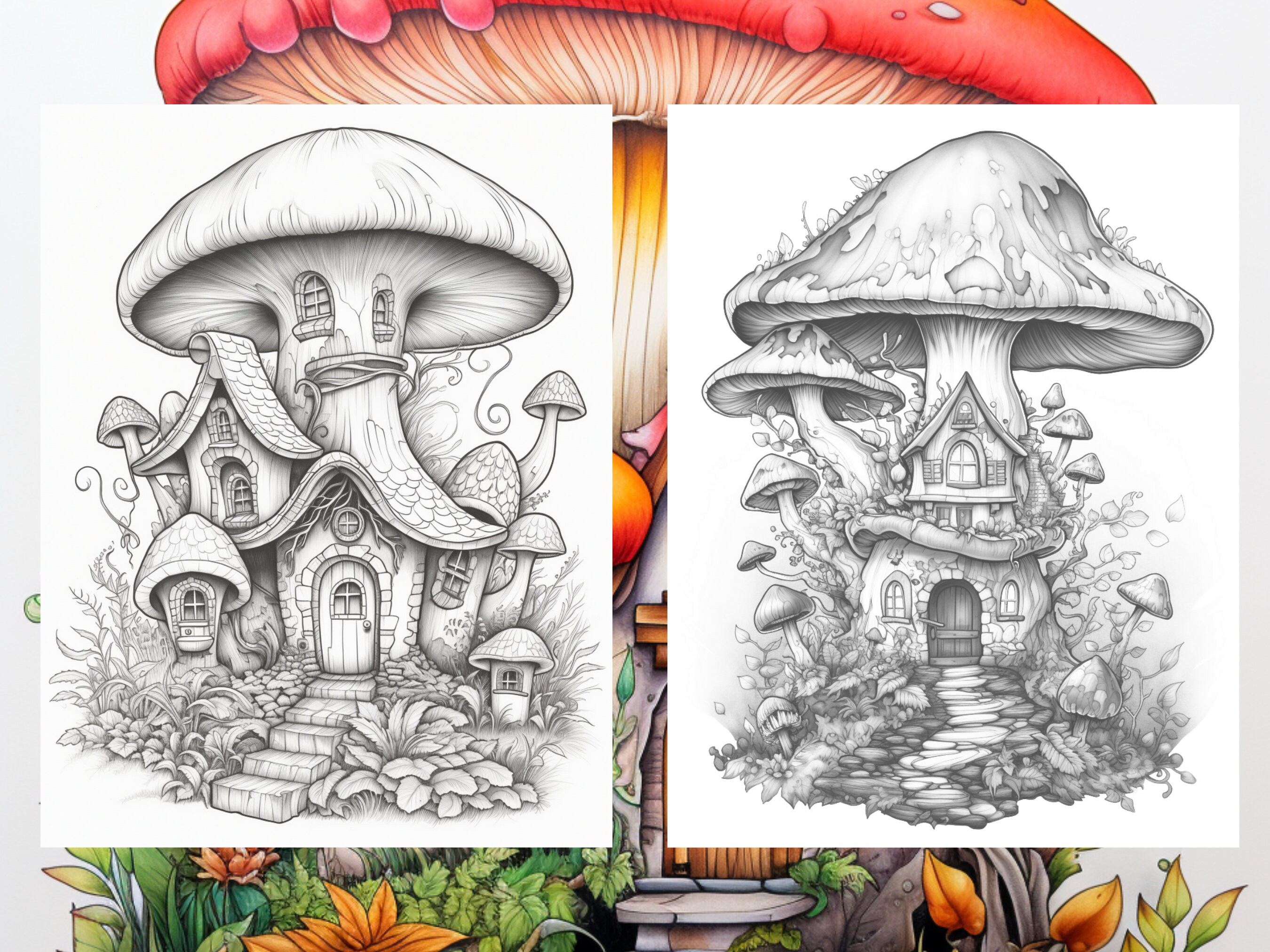 25 Enchanted Mushroom House Coloring Pages - Adult and Kids Coloring ...