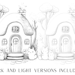 50 Kawaii Tiny Home Coloring Pages - Adult and Kids Coloring Book ...