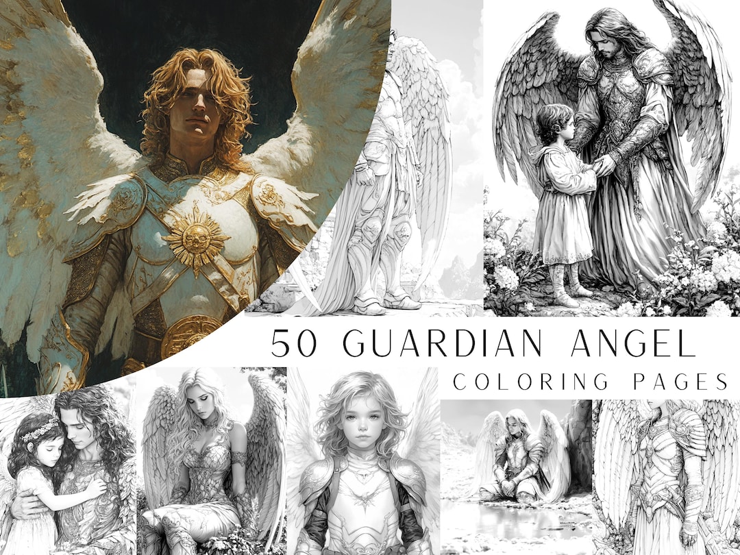 50 Guardian Angel Coloring Pages - Adult and Kids Coloring Book ...