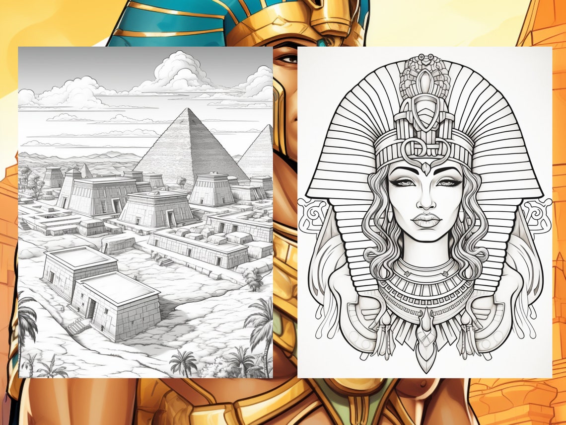 50 Ancient Egypt Coloring Pages - Adult and Kids Coloring Book, History ...