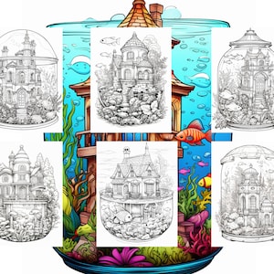 25 Fishtank House Coloring Pages - Adults and Kids Coloring Book ...