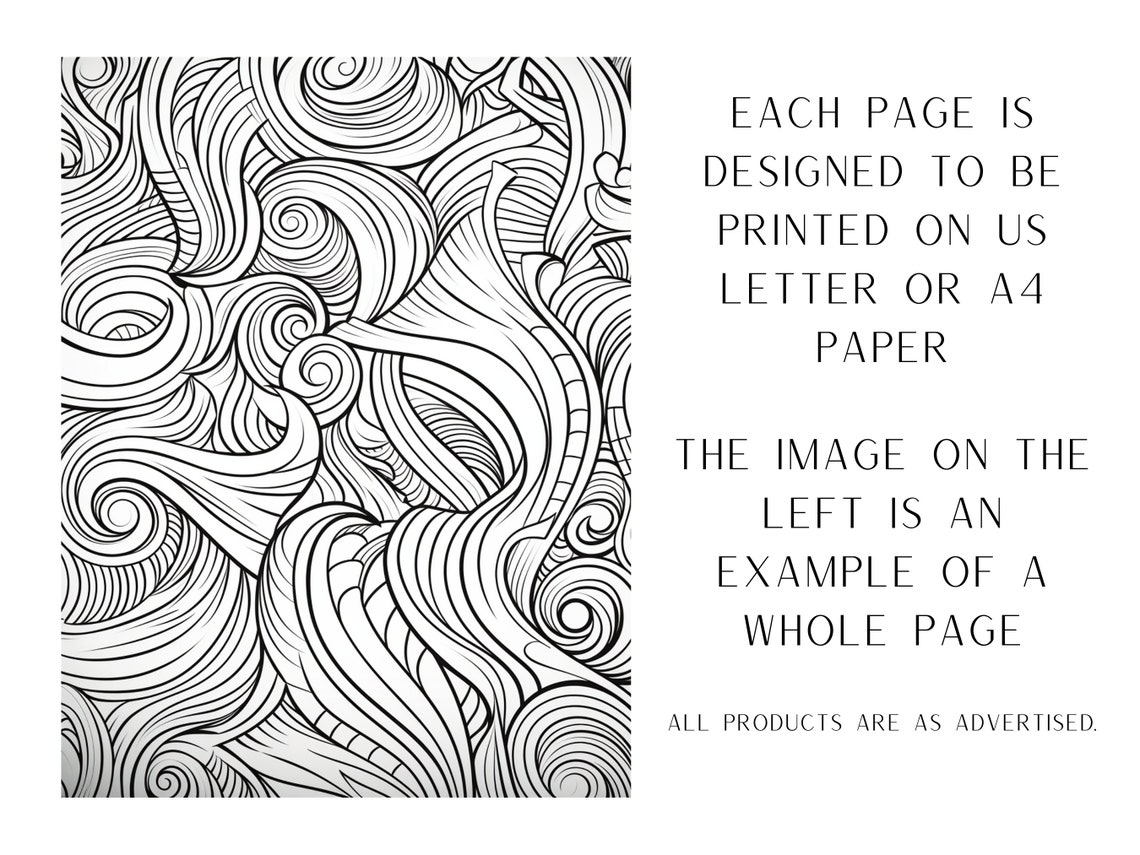 50 Pattern Swirls and Squiggles Coloring Pages Adults Coloring Book ...