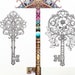 50 Fantasy Key Coloring Pages - Adult and Kids Coloring Book, Greyscale ...