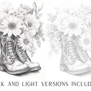 50 Flower Boot Coloring Pages - Adult and Kids Coloring Book, Coloring ...