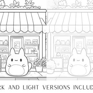 50 Kawaii Storefront Coloring Pages Adult and Kids Coloring Book ...
