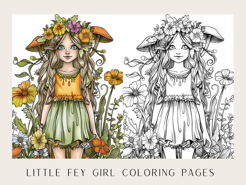 50 Little Fey Girl Coloring Pages - Adult and Kids Coloring Book ...