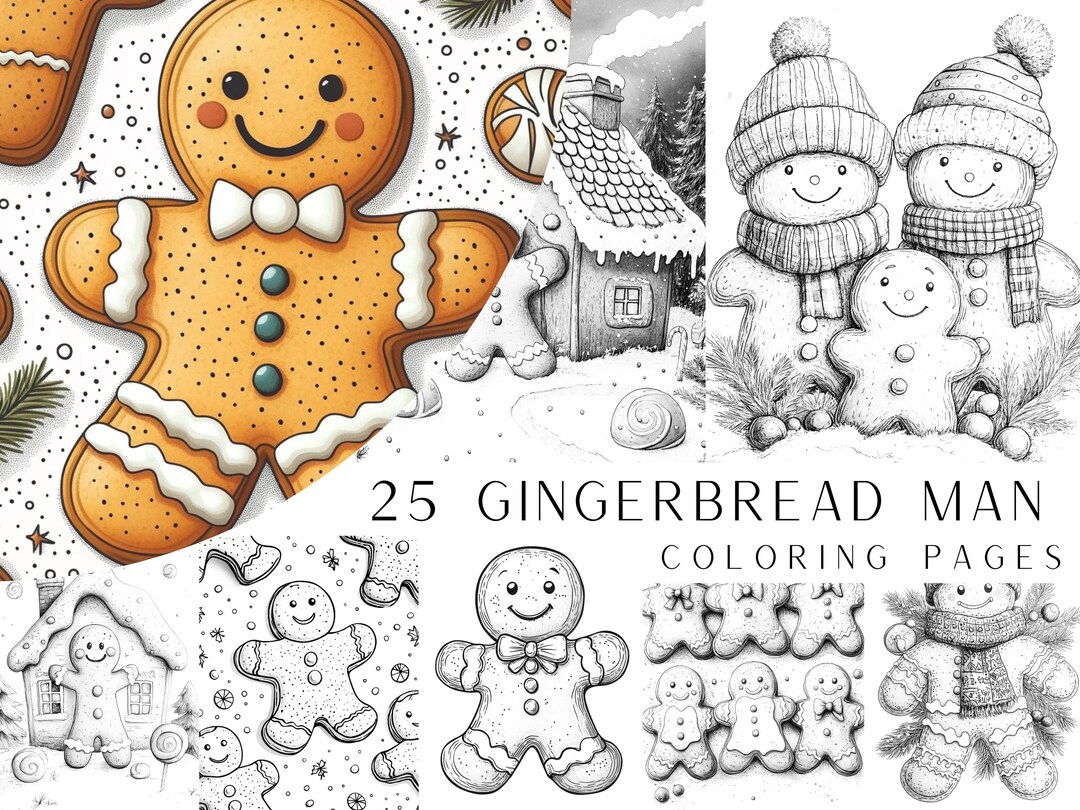 25 Gingerbread Men Coloring Pages - Adult and Kids Coloring Book ...
