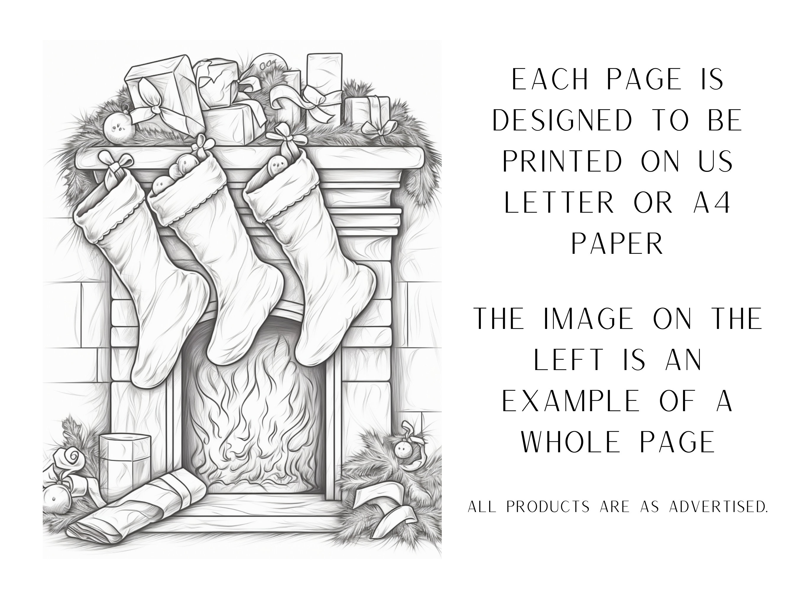 50 Christmas Coloring Pages Adult and Kids Coloring Book, Christmas ...