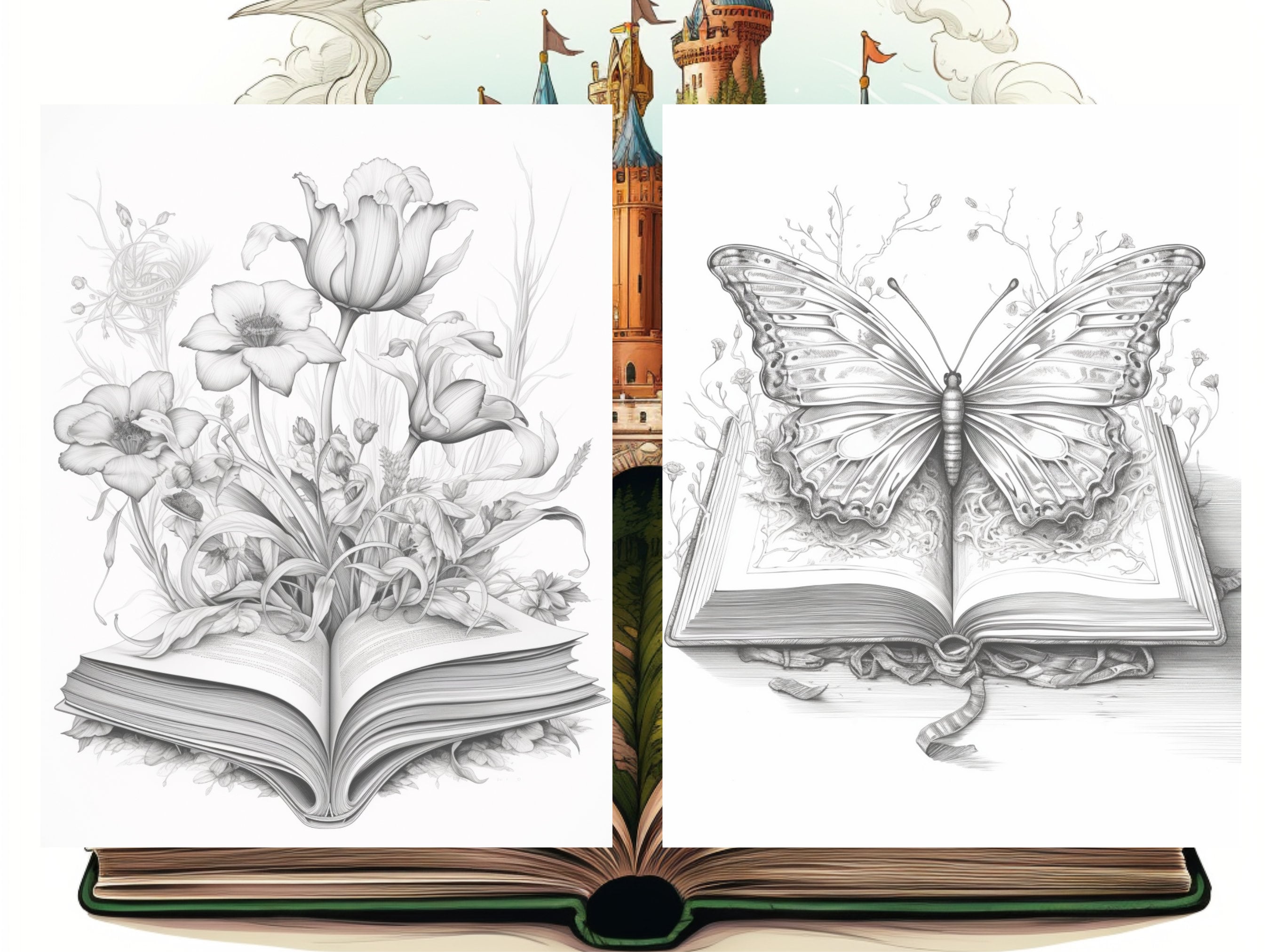 50 Magic Emerging Book Coloring Pages Adult and Kids - Etsy