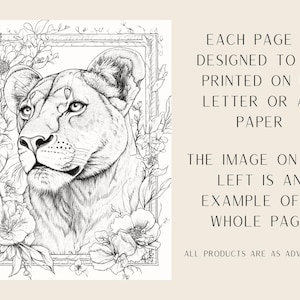 100 Floral Animal Coloring Pages - Instand Digital PDF Download, Adult ...