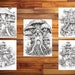 100 Enchanted Treehouse Coloring Book - Adult Coloring Pages, Grayscale ...