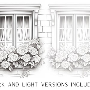 25 Floral Window Coloring Pages - Adults and Kids Coloring Book ...
