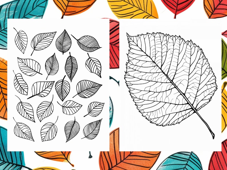 100 Simple Leaf Coloring Pages - Adults and Kids Coloring Book ...