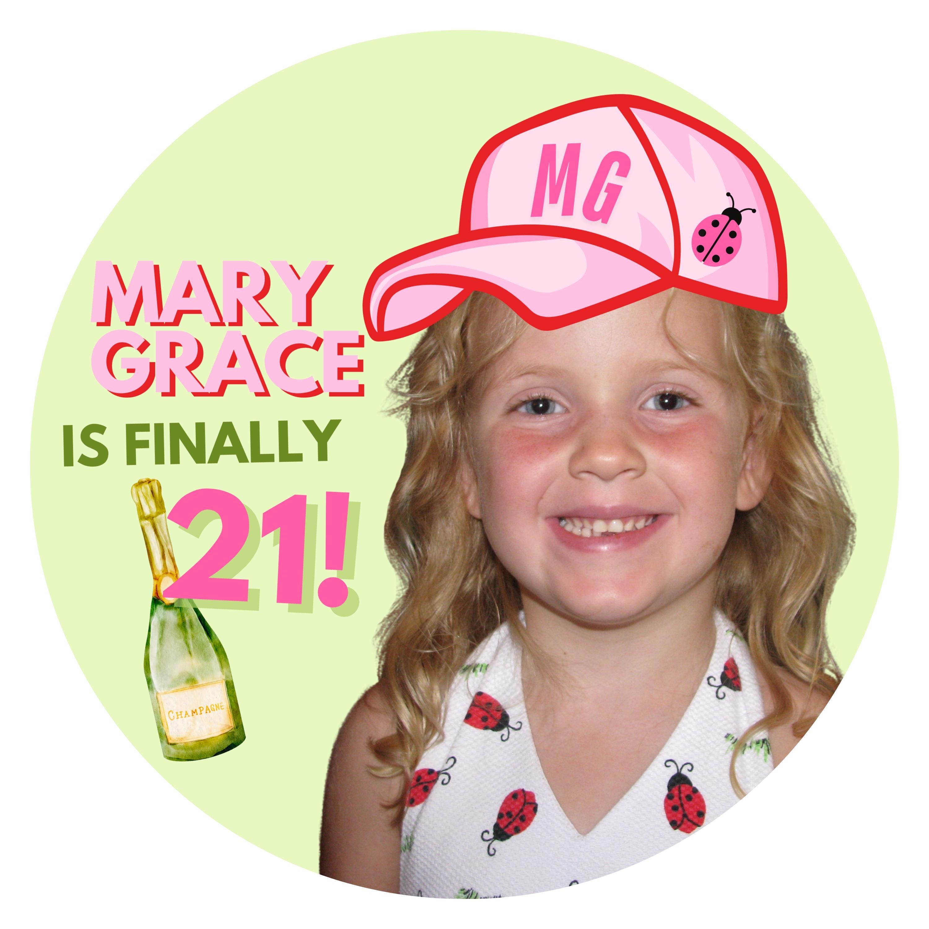 Custom 21st Birthday Stickers *with Custom Hat*!!! Sticker Design for ...