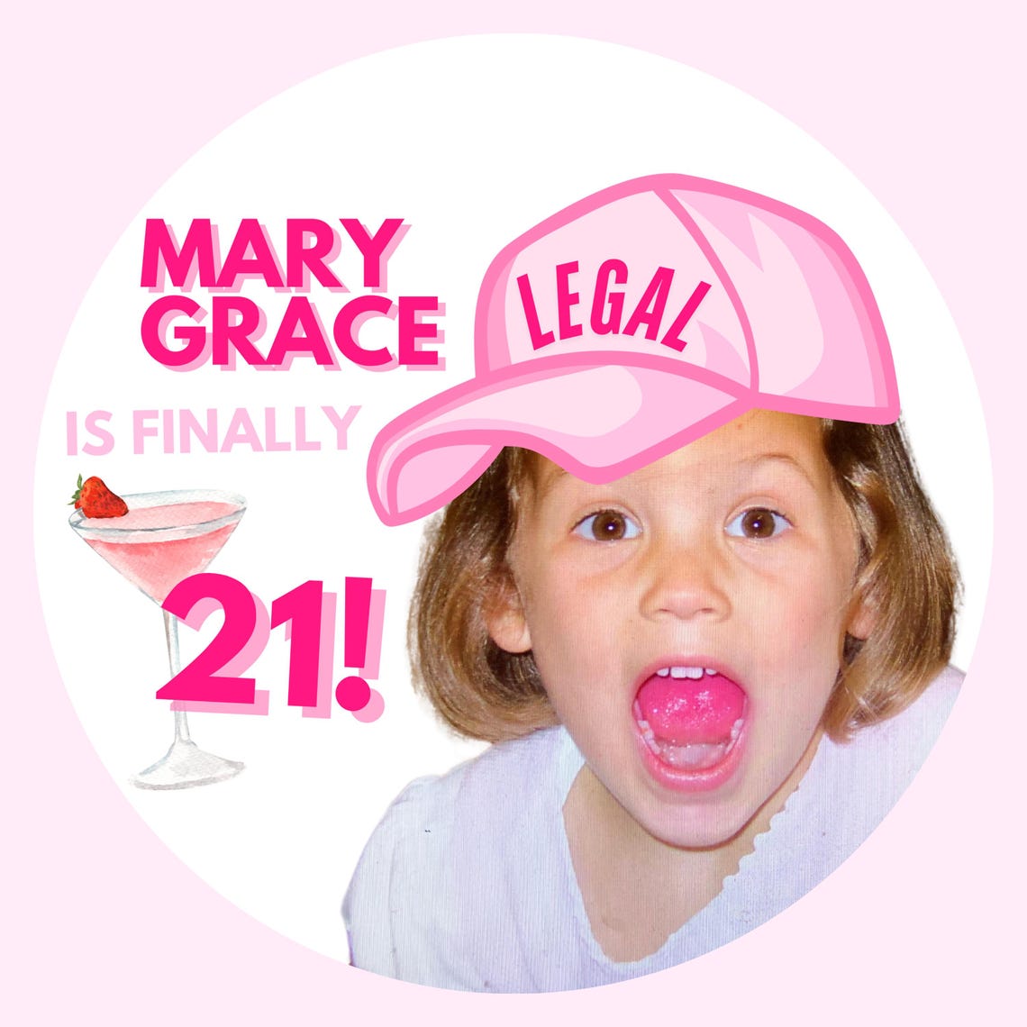 Custom 21st Birthday Stickers *with Custom Hat*!!! Sticker Design for ...