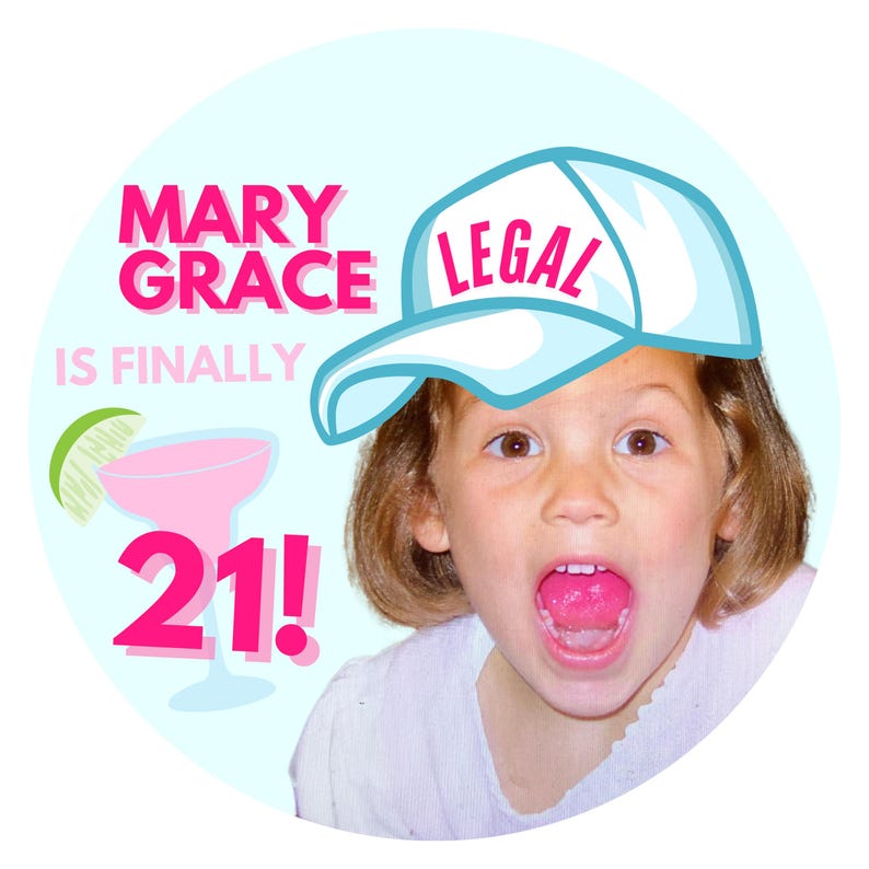 Custom 21st Birthday Stickers *with Custom Hat*!!! Sticker Design for ...