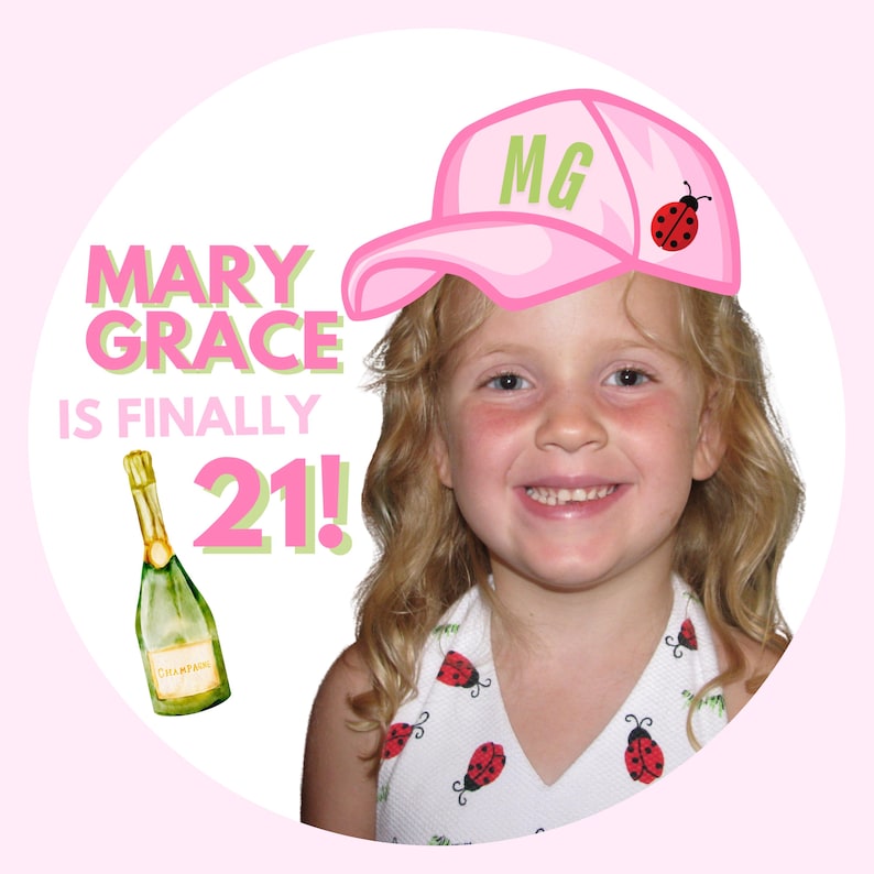 Custom 21st Birthday Stickers *with Custom Hat*!!! Sticker Design for ...