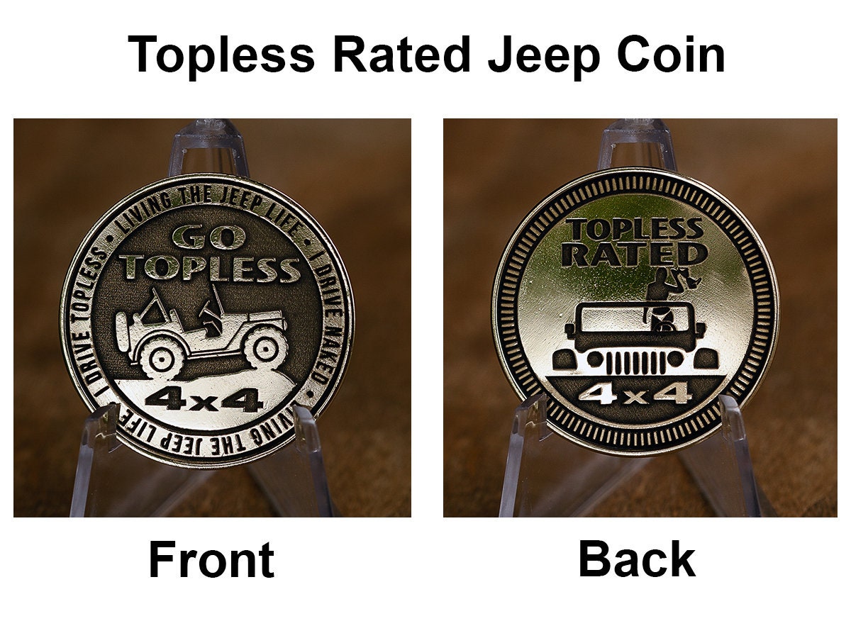 Topless Rated Brass Challenge Coin Go Topless Coin Offroad 4x4 Rated ...