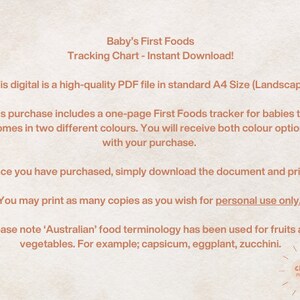 Baby First Foods Printable Tracker - Etsy