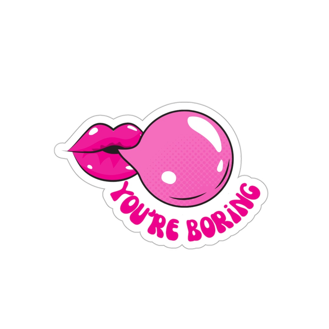 Pink Kiss Bubble Gum Sticker - Etsy