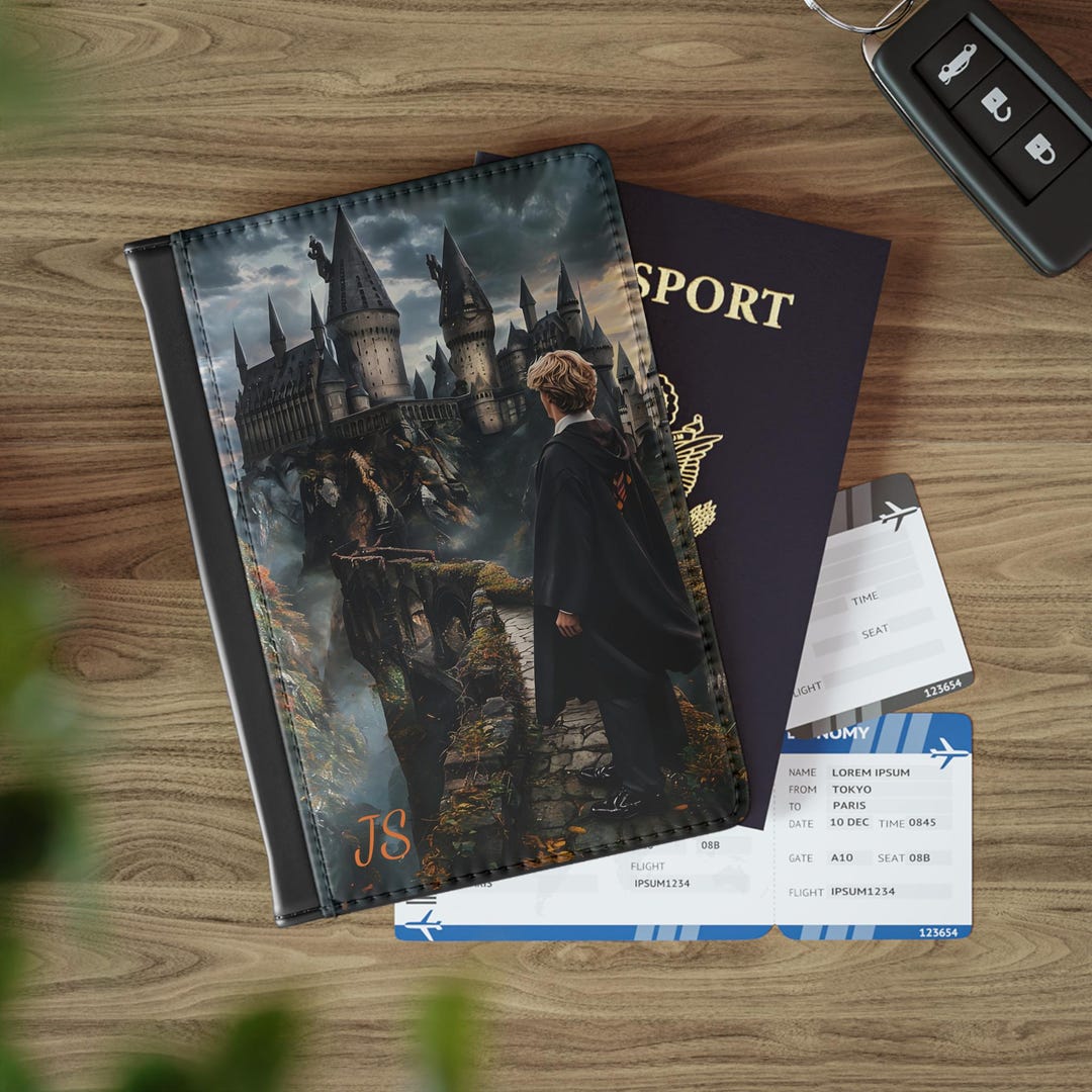 Passport Cover, Hogwarts Castle, Travel Document Holder, Wizard School ...