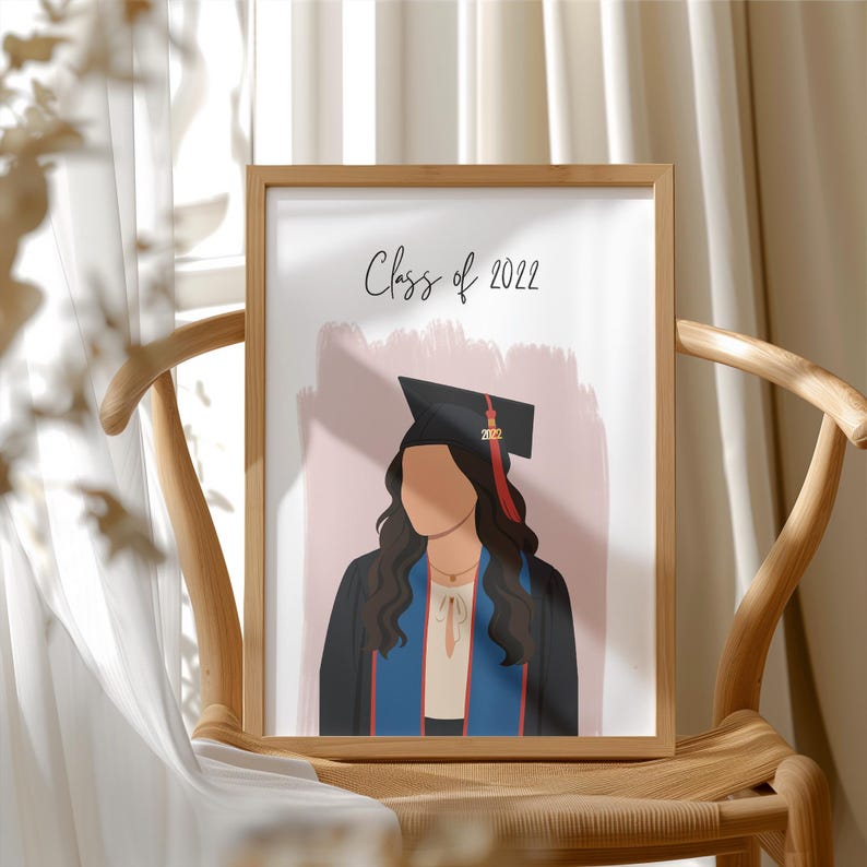 Custom Faceless Graduation Portrait | Unique Graduate Gift (digital ...