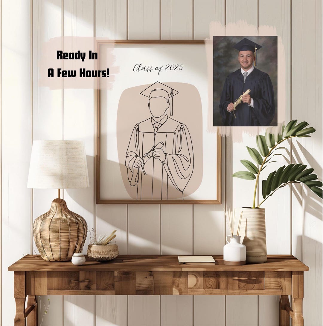 Custom Graduation Line Art Portraits| Custom Graduation Gifts| Unique ...