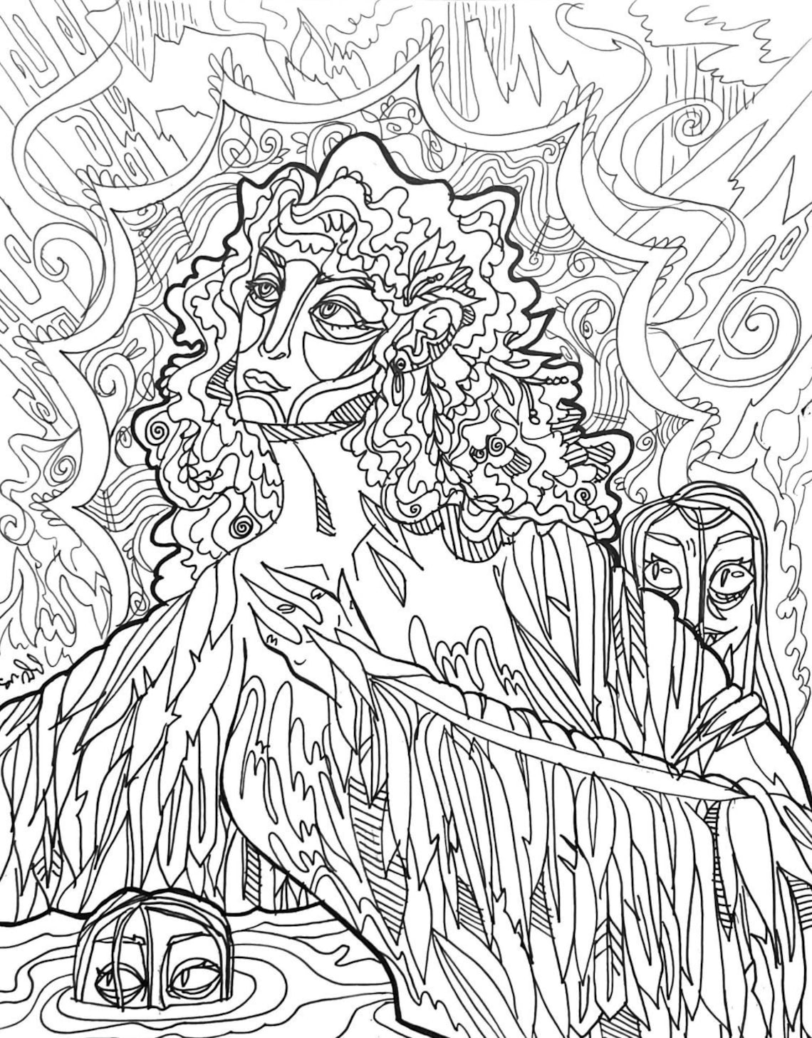 A Siren's Call- Coloring Page - Etsy