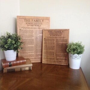 Custom Family Proclamation Engraved on Wood, Personalized LDS Art ...