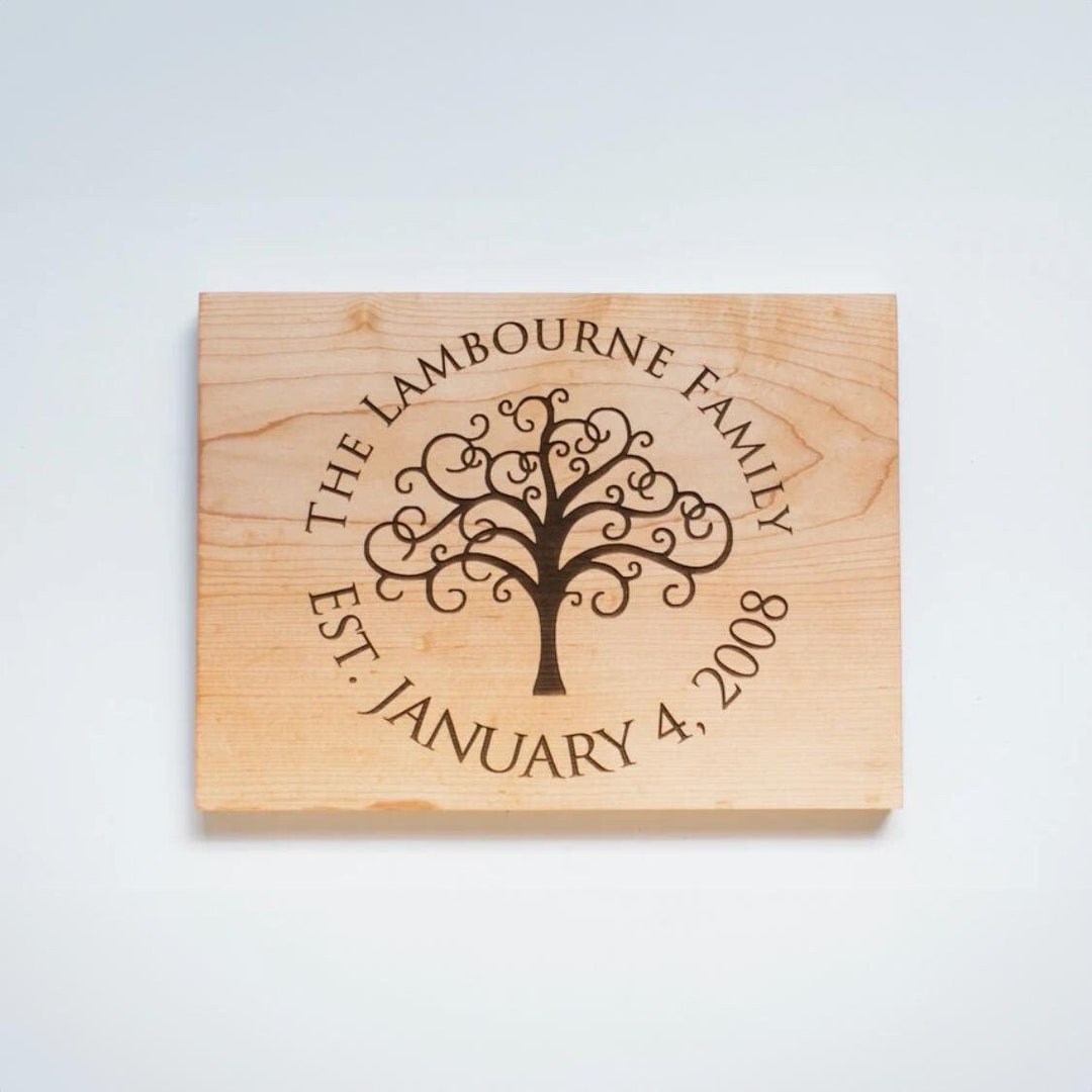Personalized Wood Anniversary Sign- Laser Engraved Custom Wedding Gift ...