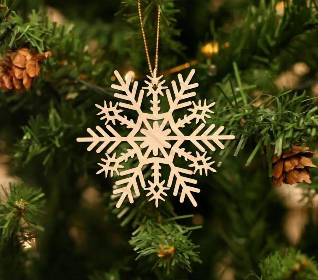 Snowflake Christmas Ornament, Laser Engraved Snowflake, Laser Cut ...