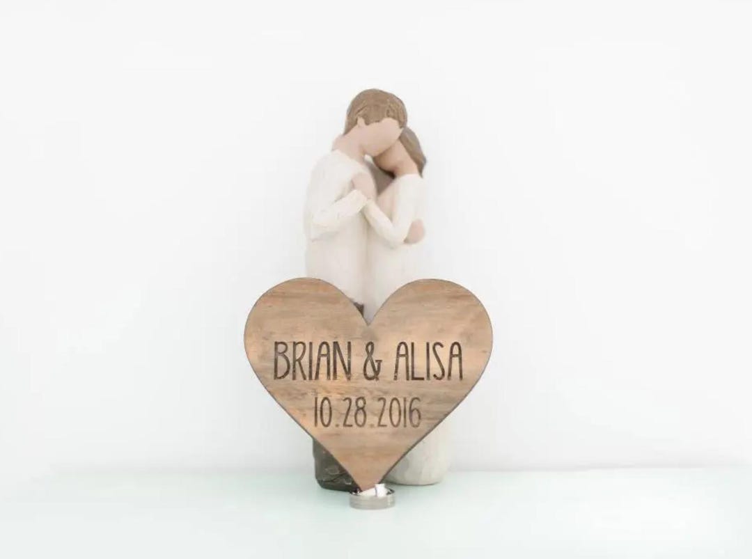 Rustic Wood Heart Carved With Initials-laser Engraved Wood Heart ...